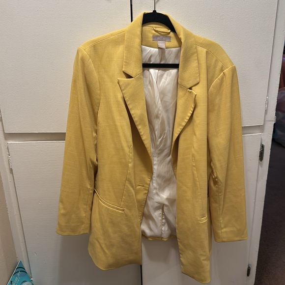 H&M | Jackets & Coats | Hm Yellow Blazer | Poshmark